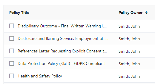 Add Policies to your Library and set a Policy Owner – The FPM Group
